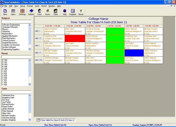 Time Table Software Timetables Class Schedule Maker schedule Creator 