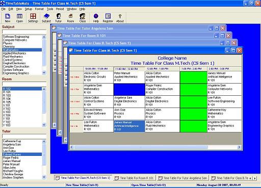 Time Table Software Timetables Class Schedule Maker schedule Creator 